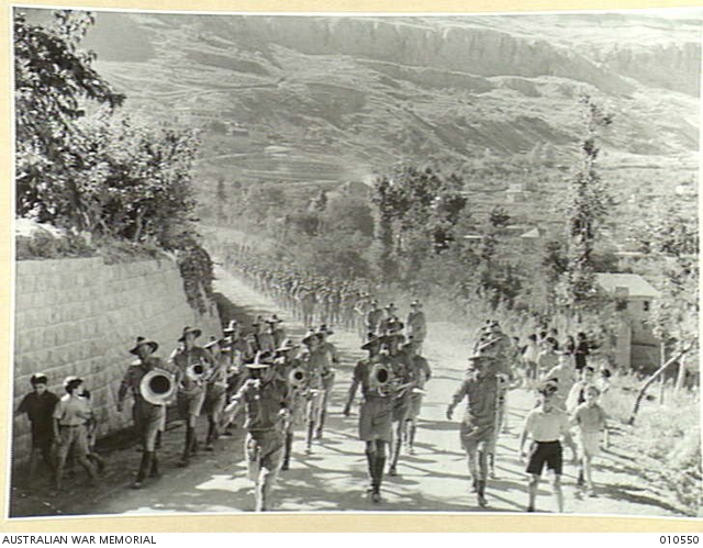 THE 2/27TH BATTALION MARCHING TOWARDS THE VILLAGE OF HAMMANA EN ROUTE ...