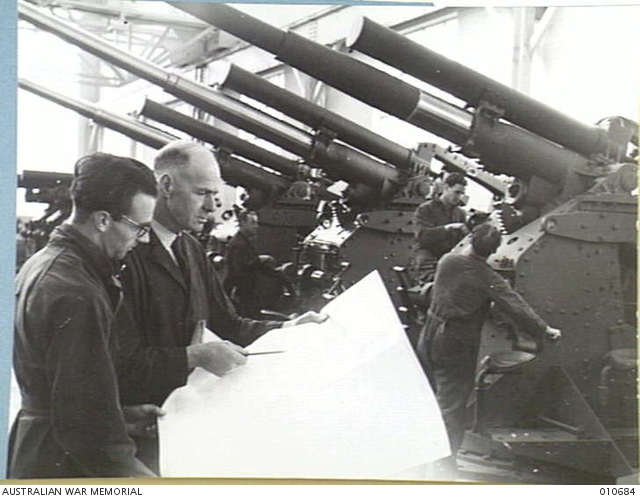 AUSTRALIAN-MADE 3.7-INCH ANTI-AIRCRAFT GUNS, IN PRACTICE SHOOTS ON THE ...