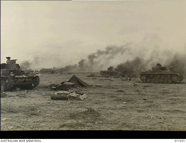 Libya, North Africa. German Panzerkampfwagen III medium tanks burning ...