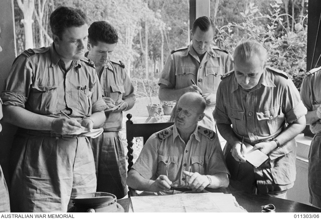 Group portrait showing Major General Gordon Bennett, General Officer ...