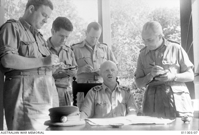 Group portrait showing Major General Gordon Bennett, General Officer ...