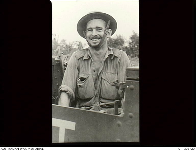 Muar Area, Malaya. Gunner H.M. Fisher, of Manly, Sydney, who evaded his ...