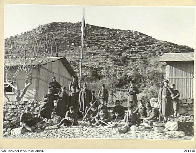 SYRIA. GROUP OF FREE FRENCH TROOPS OUTSIDE THEIR CAMP H.Q.'S SOMEWHERE ...