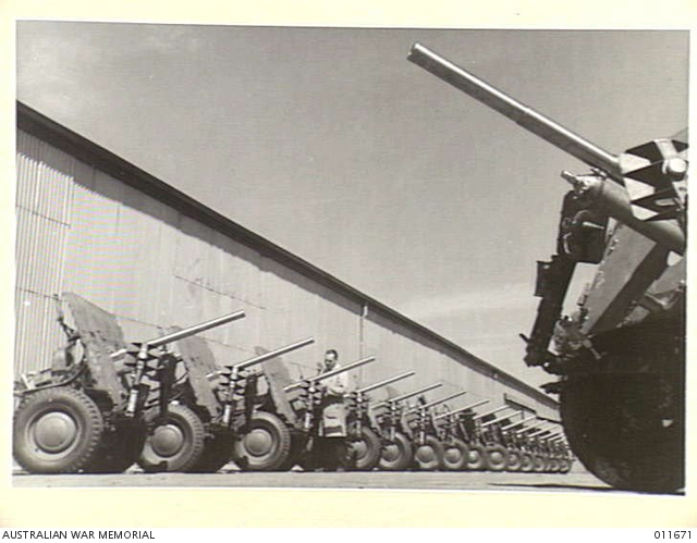 GENERAL MOTORS: A BATCH OF 2-PDR. ANTI TANK GUNS READY FOR THE PROOF ...