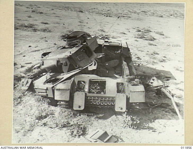 A GERMAN PANZERKAMPFWAGEN IV MEDIUM TANK BLOWN TO PIECES BY AN AERIAL ...