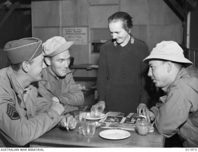 MRS. ADJUTANT MASON, (SALVATION ARMY) ASKS SOME OF THE "YANKS" WHAT ...