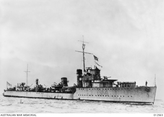 STARBOARD SIDE VIEW OF THE DESTROYER HMAS VAMPIRE. | Australian War ...