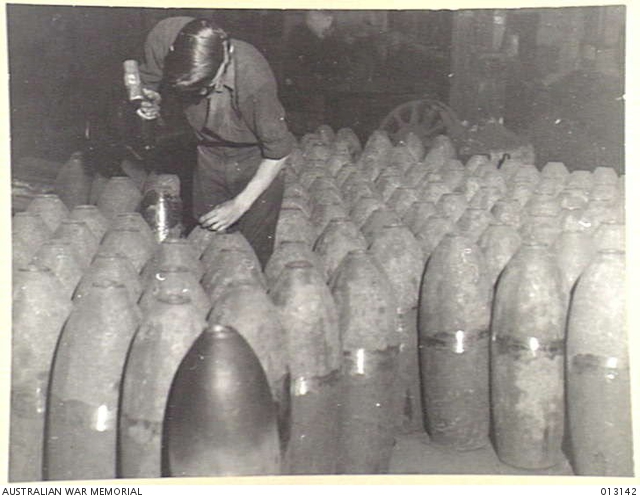 AT A CERTAIN STAGE OF MANUFACTURE, EACH BOMB BODY IS STAMPED WITH A ...
