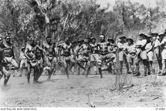 NORTHERN TERRITORY. GROUP OF ABORIGINAL DANCERS, FACES AND BODIES ...