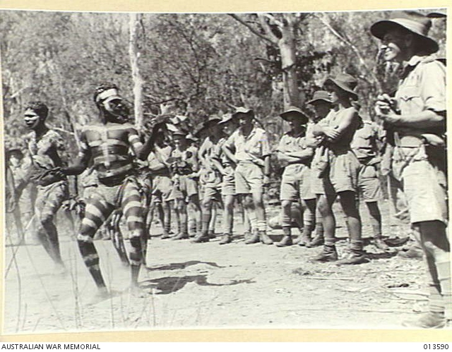 NORTHERN TERRITORY. GROUP OF ABORIGINAL DANCERS, THEIR FACES AND BODIES ...