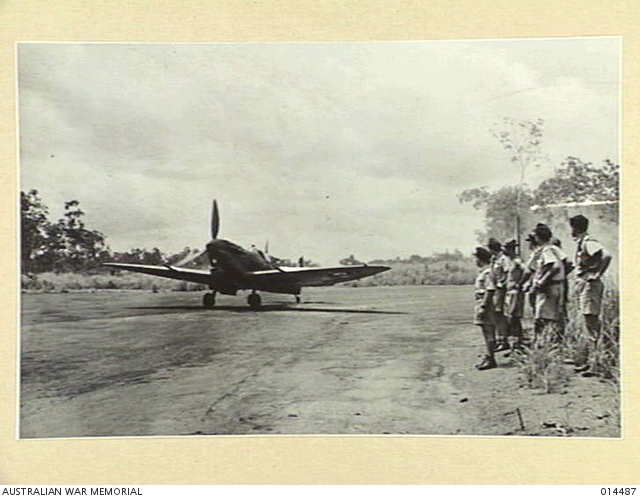 DARWIN. SPITFIRES TAKE OFF TO INTERCEPT JAPANESE RAIDERS. (NEGATIVE BY ...