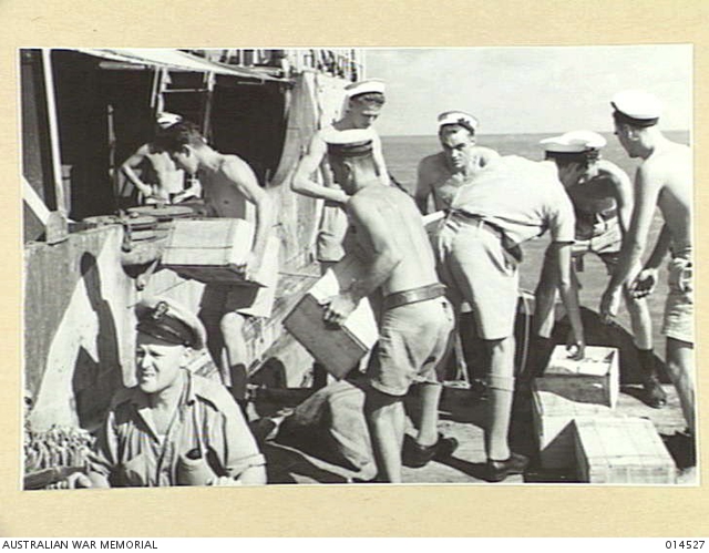 These unidentified Royal Australian Navy sailors are delivering ...