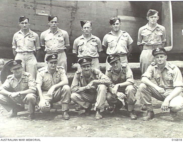 RAAF MEN IN LIBERATORS. LEFT TO RIGHT: BACK ROW: SERGEANT L G BRADLEY ...
