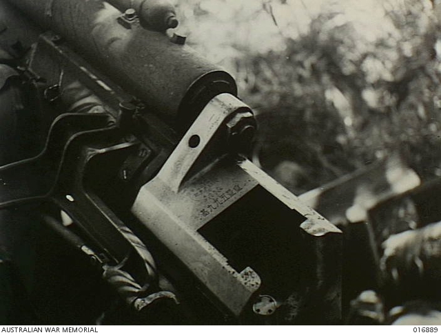 New Britain. A Japanese gun captured by our forces on Gasmata. It was ...