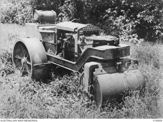 Gasmata, New Britain. This Japanese steamroller, captured by Allied ...