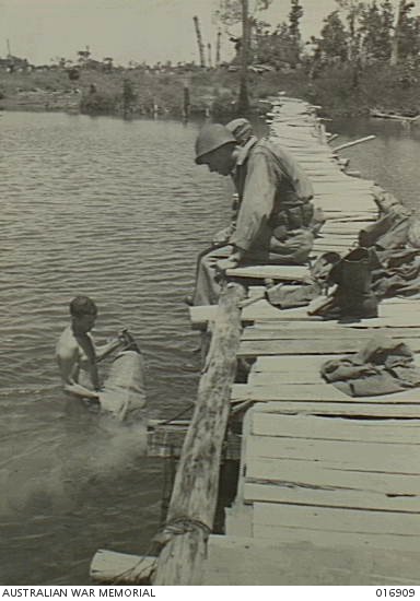 Gasmata, New Britain. The Japanese hid rifles and equipment in rubber ...