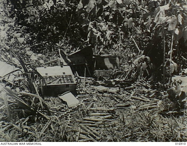 Gasmata, New Britain. Japanese ammunition, some still in boxes ...