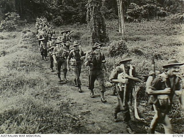 Pursuing the Japanese along the north coast after the occupation of ...
