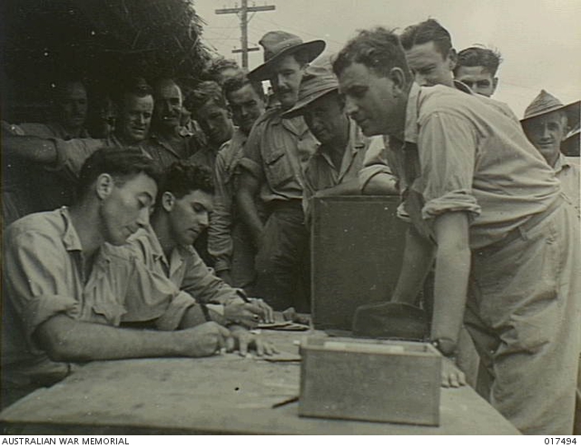 New Guinea. Members of an RAAF unit voting on the referendum at Nadzab ...