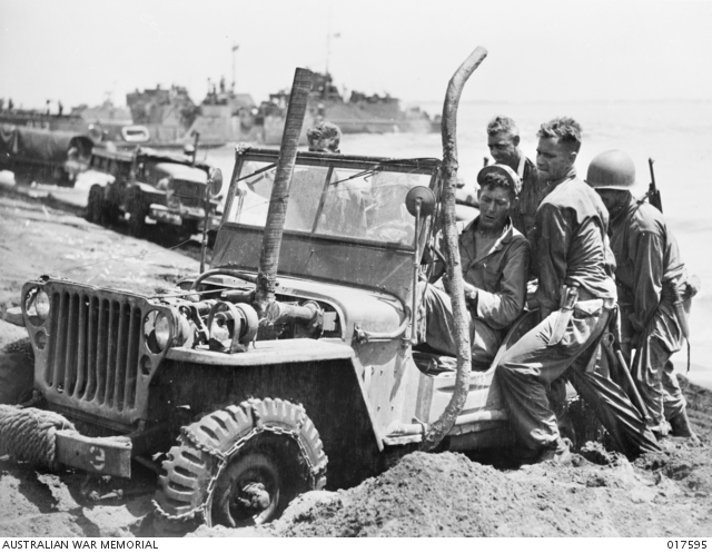 After the first wave of troops heavier equipment was brought ashore in ...