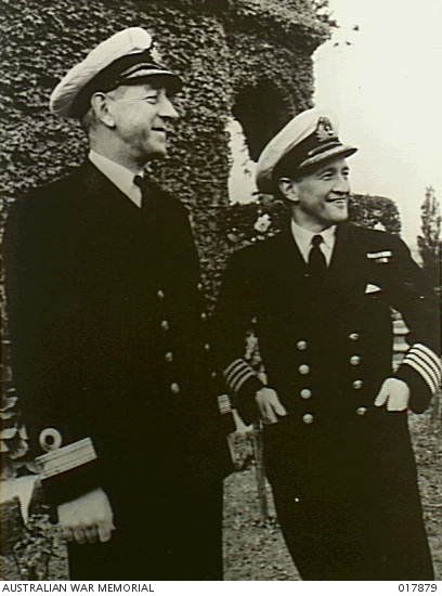 Informal outdoor portrait of Commodore William Gerrard Andrewes RN, and ...