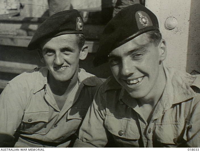 Queensland. Informal portrait of two British marines. Royal Marines who ...