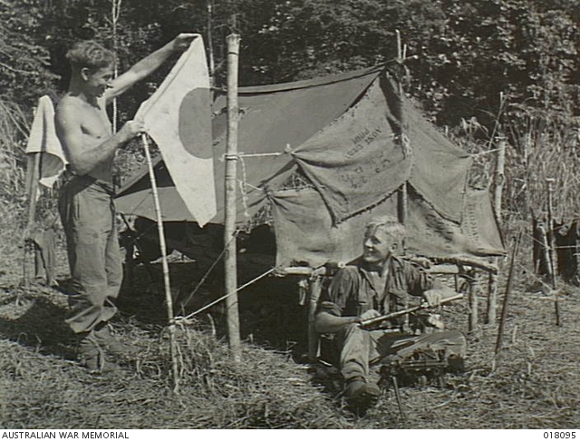 Aitape, New Guinea. Private (Pte) Alf Coombes of Ballarat, Vic, secured ...