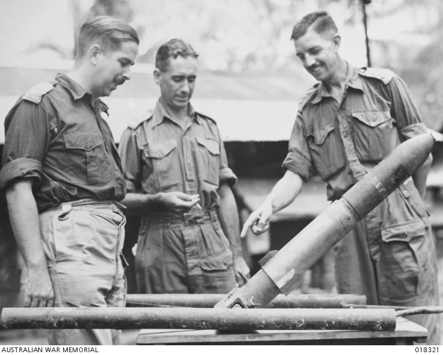 New Britain. This improvised Japanese mortar captured at Waitovalo ...
