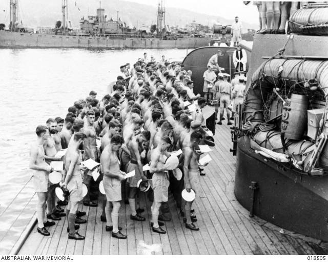 The whole of the ship's company of the HMAS Hobart were present at a ...