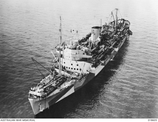 HMAS Kanimbla, a landing ship infantry (LSI), was a refitted passenger ...