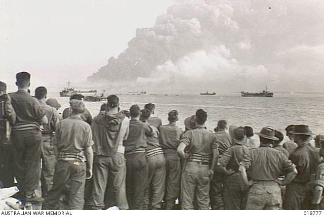 Balikpapan, Borneo. 27 June 1945. Landing craft of all descriptions ...