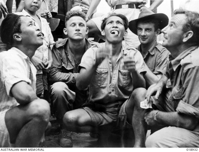 Balikpapan, Borneo. July 1945. Australian soldiers in the Penadjam area ...