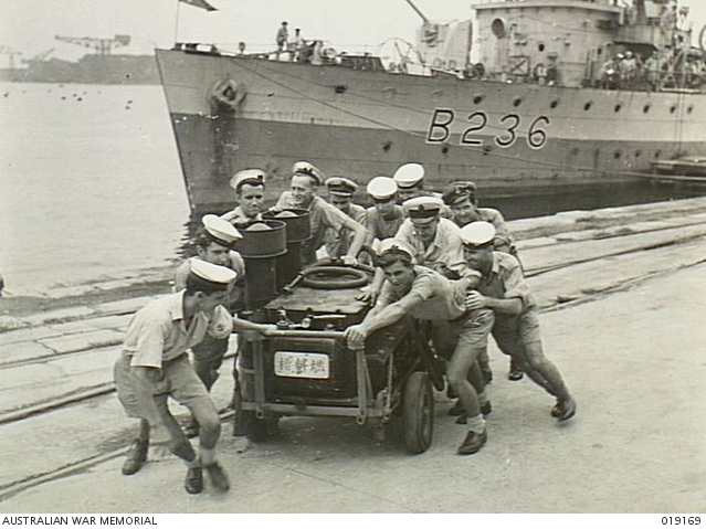 Australian ratings from the Australian corvette HMAS Ballarat, secured ...