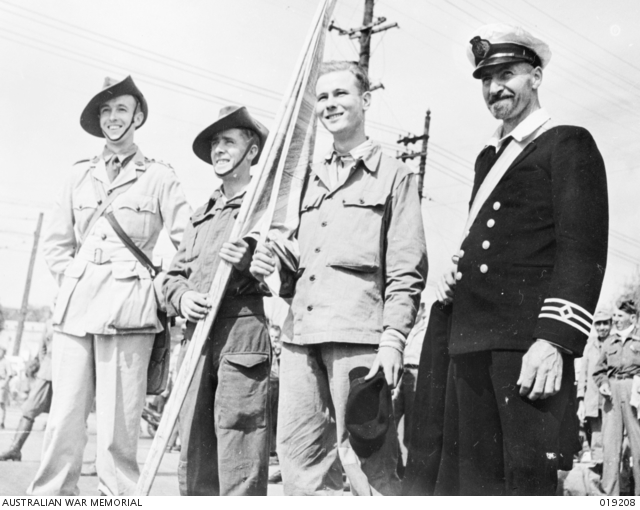 Yokohama, Japan. 1945. A group of Australian prisoners of war (POWs ...