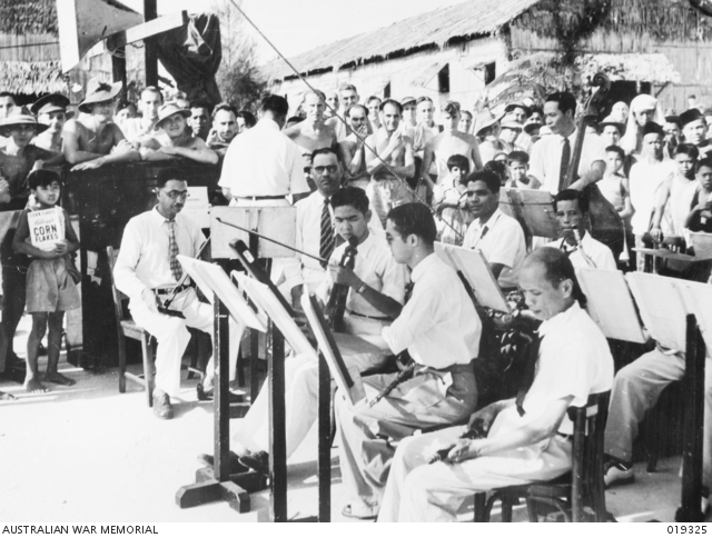 Changi Prison Camp, Singapore. c. 1945. A group of Australian prisoners ...