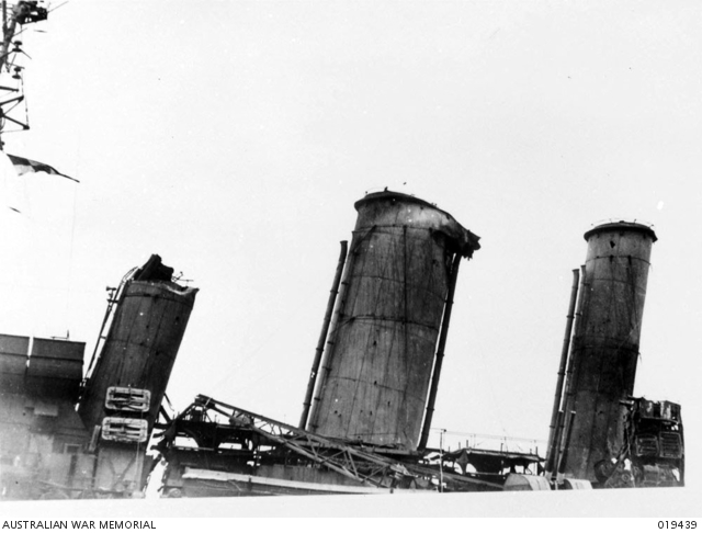 Sydney, NSW. c. 1945. HMAS Australia after her return from the Allied ...