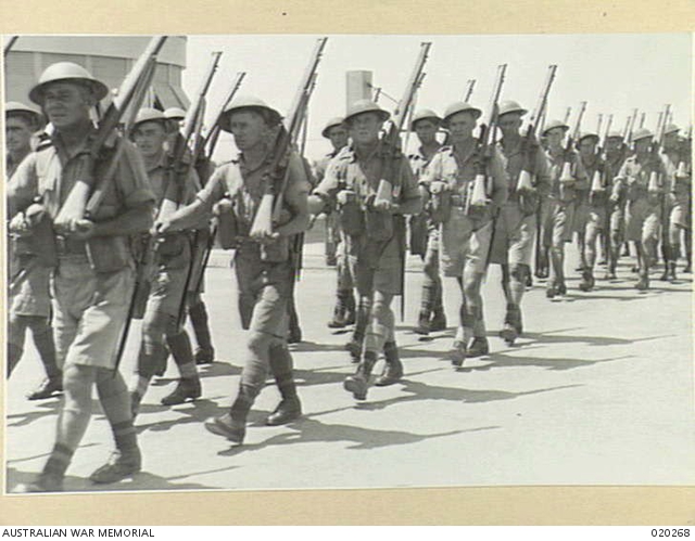 A section of the Australian troops who took part in the march past in ...