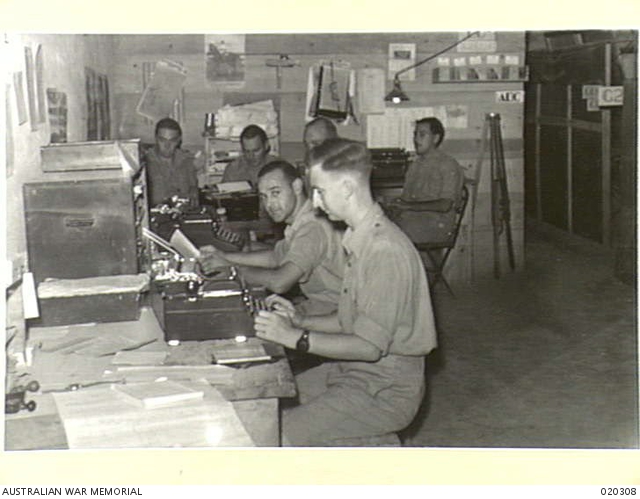 A section of the office of the General Staff Branch at Headquarters 9th ...