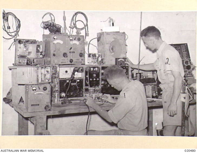 Men at work in the repair room of the 9th Division Signals, Tobruk ...