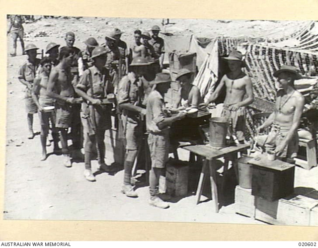 A typical lunchtime scene at the 9th Division, Rear Headquarters ...