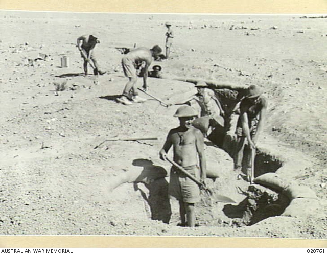 Men of the 2/13th Australian Infantry Battalion “Digging In” in Tobruk ...