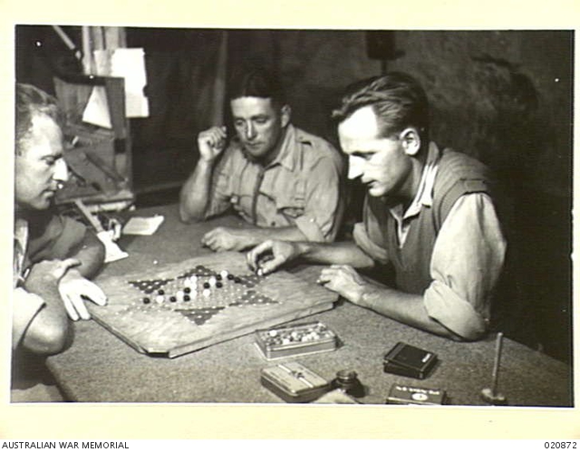 Relaxation at Headquarters, 9th Australian Division Signals, Lieutenant ...