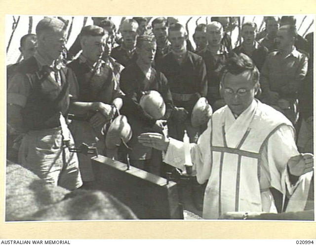 Padre Nowak, Chaplain to the Polish Brigade in Tobruk, made a practice ...
