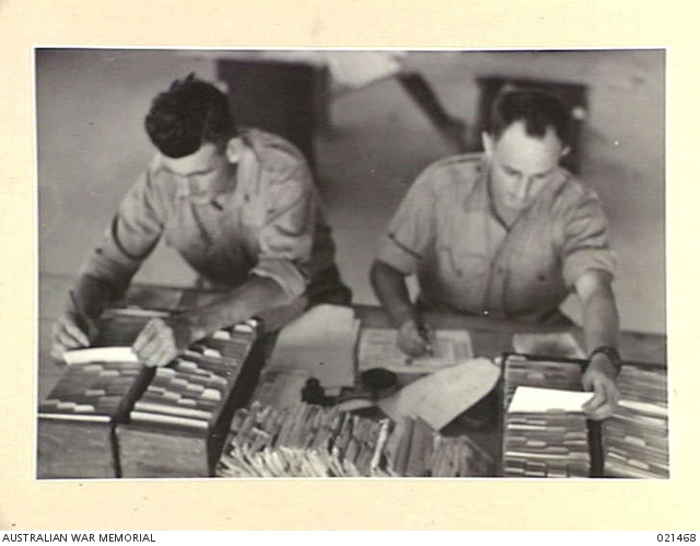 TEL-EL-KEBIR, EGYPT. 1941-11-14. A SCENE IN THE REDIRECTION SECTION OF ...