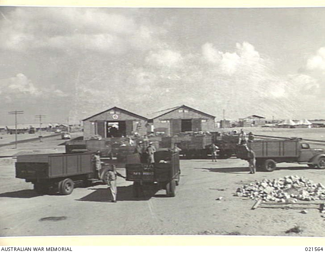 TEL-EL-KEBIR, EGYPT. 1941-11. THE TRANSIT SHED OF THE AUSTRALIAN ARMY ...