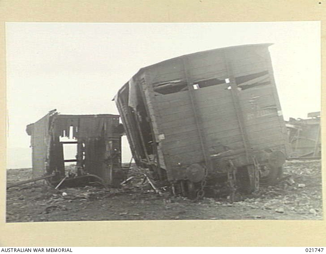 SYRIA. 1941-11. DAMAGE CAUSED TO A TRAIN WHICH WAS WRECKED NEAR BAALBEK ...