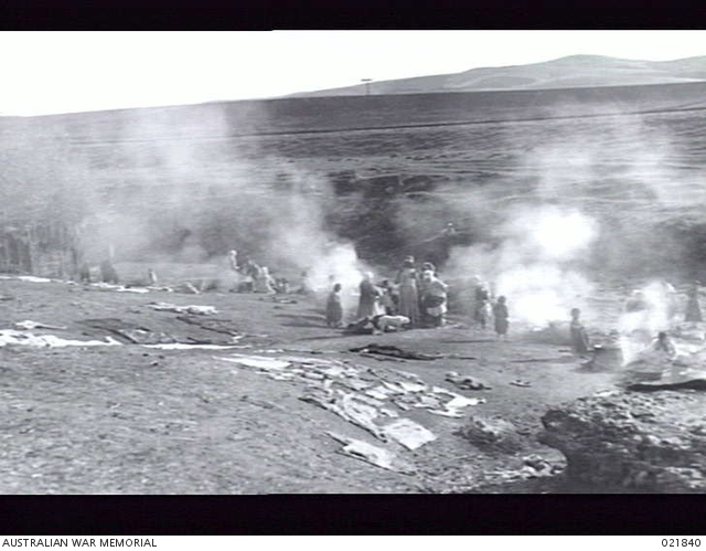 SYRIA. 1941-12. PEASANTS WASHING BESIDE A STREAM ON THE BORDER BETWEEN ...