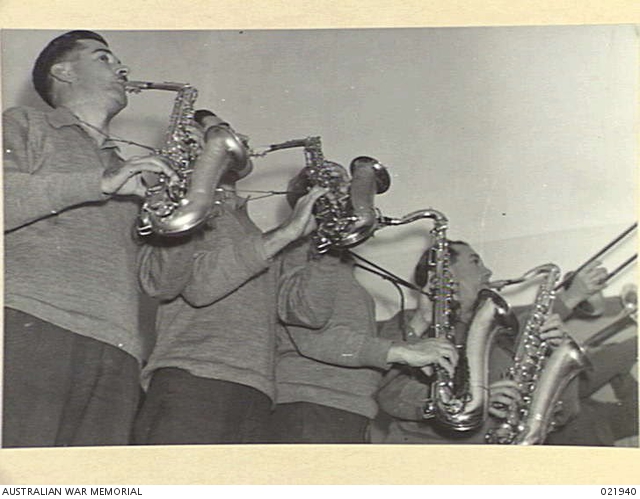 TEL AVIV, PALESTINE. 1941-12. THE SAXOPHONE SECTION IN JIM DAVIDSON'S ...