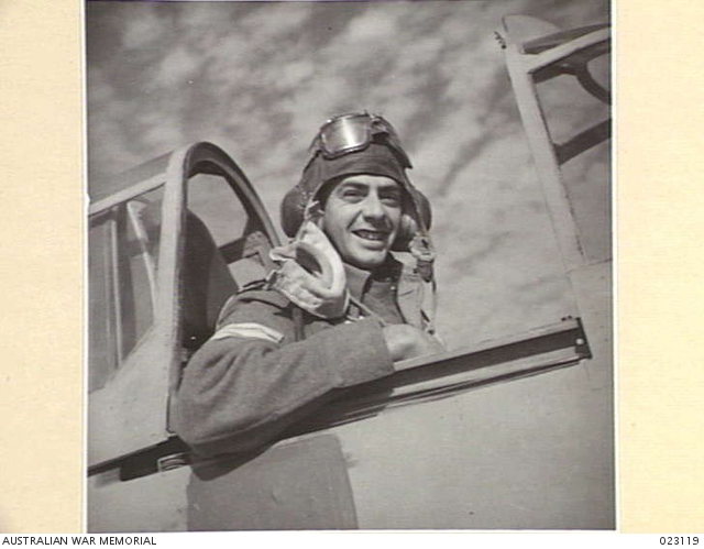 MSUS, LIBYA. 1942-01-08. SERGEANT RON SIMES OF NO. 3 SQUADRON, RAAF WHO ...