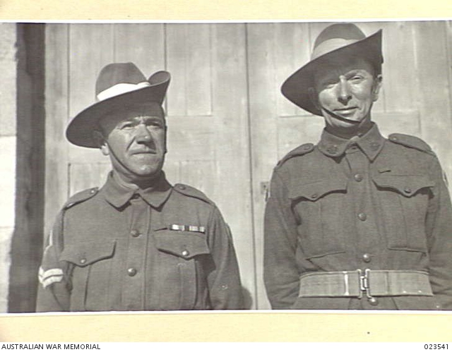 GAZA, PALESTINE. 1942-02. CORPORAL W.L. BOWMAN AND SAPPER J.W.G ...
